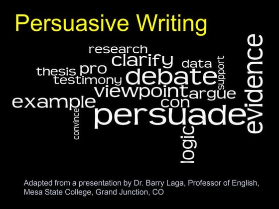 Persuasive writing | PPT