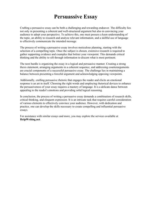 Format For Persuasive Essay. West Virginia University | PDF