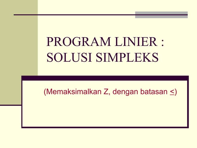 Makalah kelompok 4 metode simpleks | PDF