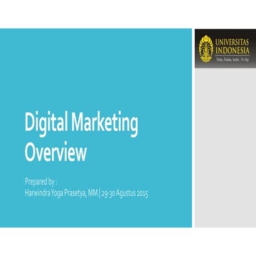 Digital Marketing Overview 29082016 | PPT