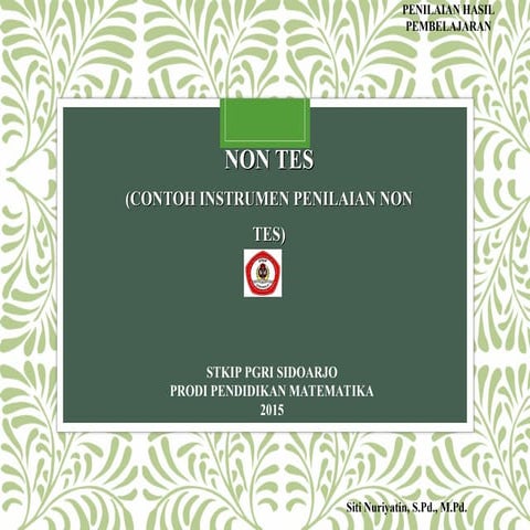 pert 10 non tes (contoh instrumen penilaian non tes).ppt