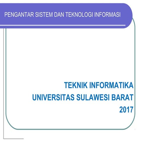 pengantar sistem dan teknologi informasi | PPT