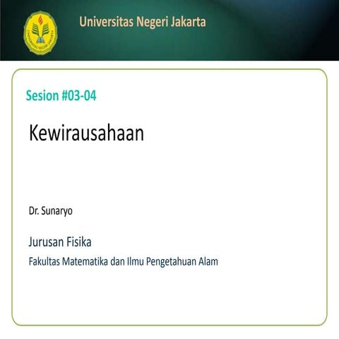 Kewirausahaan (3 - 4) | PPTX