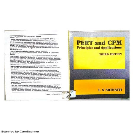 PERT and CPM | Principles and Applications | Third edition | L S Srinath | PDF