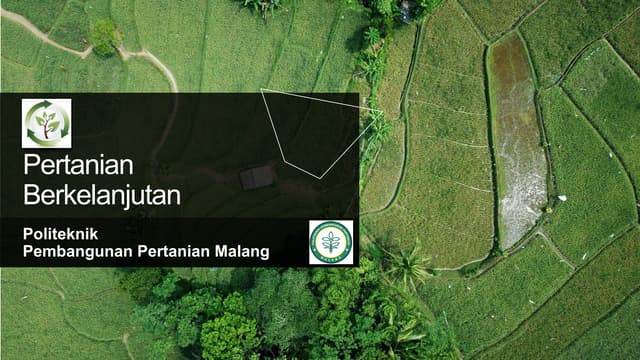 Pertanian berkelanjutan (sustainable agriculture) | PPTX