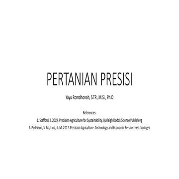 Pertanian Presisi agroekoteknologi fakultas | PDF