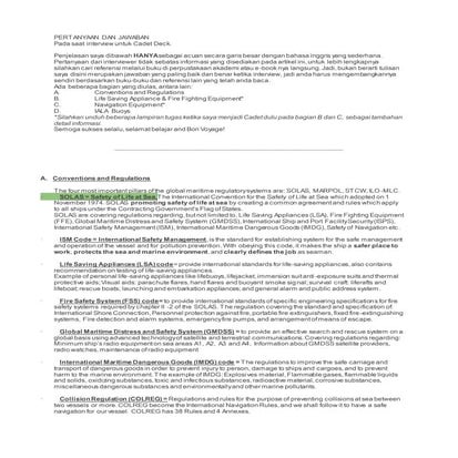 Pertanyaan dan jawaban interview cadet deck | DOCX