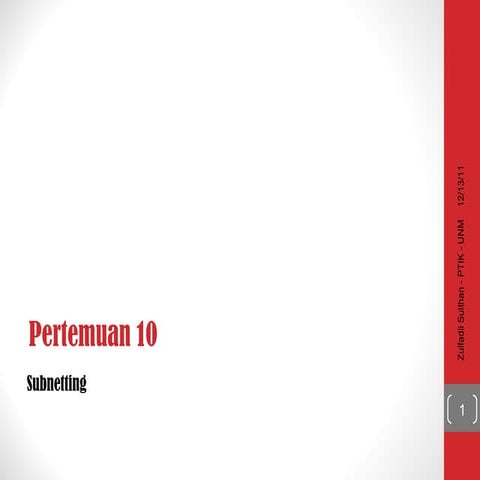 Pertemuan 10 Subnetting Ppt