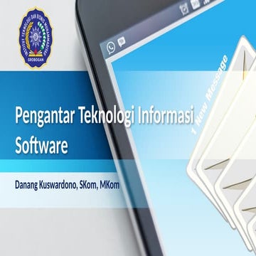 Pertemuan Kelima, membahas perkembangan software dalam teknologi ...