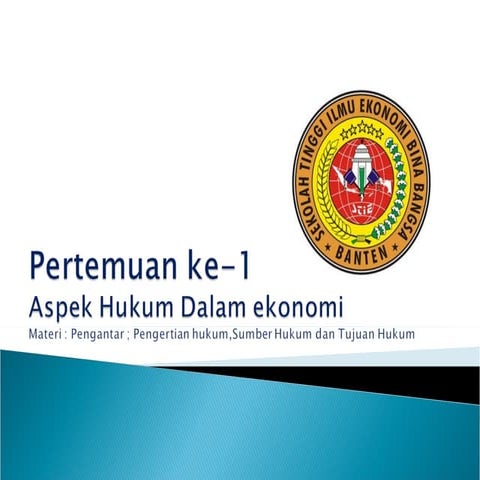 Aspek Hukum dalam Ekonomi | PPT