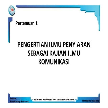 Pertemuan 1 | PDF