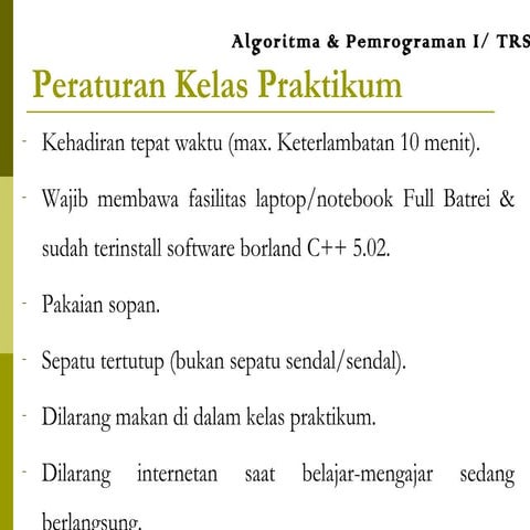 Pertemuan 1 : Algoritma & Pemrograman | PPT