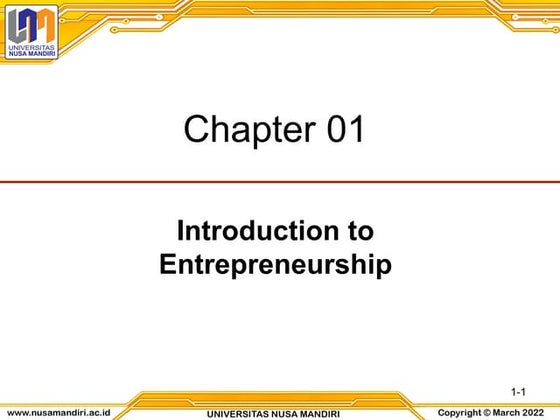 Chapter 1 Introduction to Entrepreneurship.ppt | Startups | Business