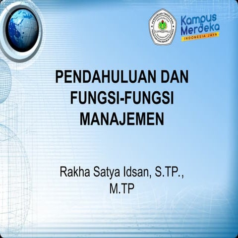 Pertemuan 1-2 Pengantar Dasar-Dasar Manajemen | PPT