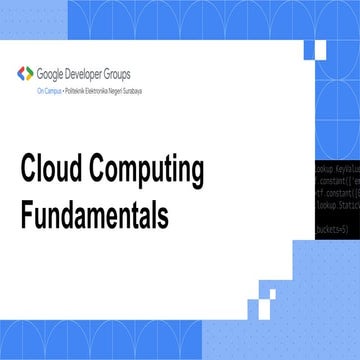Study Jam: Cloud Computing #1 "Cloud Computing Fundementals" | PDF