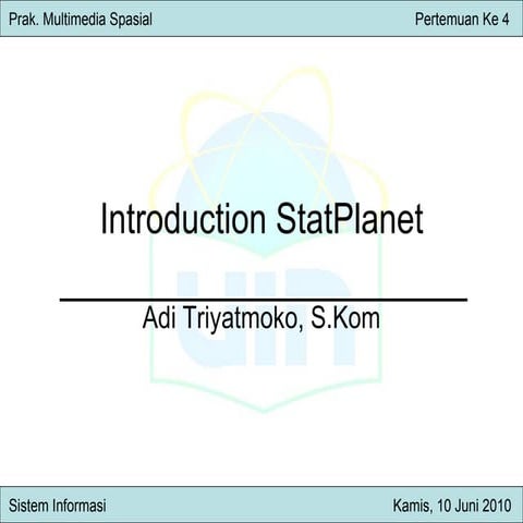 introduction stat planet | PPT | Technology & Computing