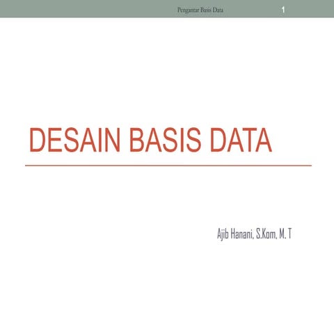 pengantar database untuk pemula mengenai pengertian dasar | PPT