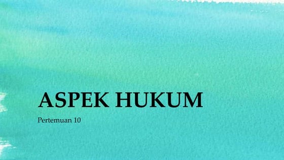 Aspek hukum dalam bisnis | PPT