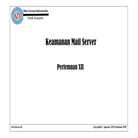 Pertemuan12 keamananmailserver | PDF
