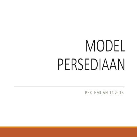 Model dalam manajemen persediaan, model EOQ | PDF