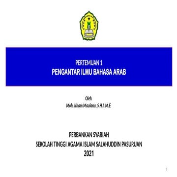 Materi perkuliahan Pertemuan 1 Bahasa Arab.pptx
