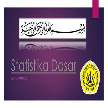 Statistika Dasar Pertemuan 2 | PDF