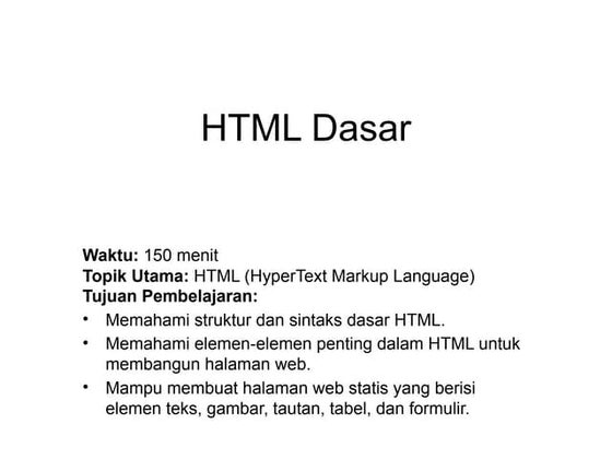 Presentasi konsep dasar html | PPTX