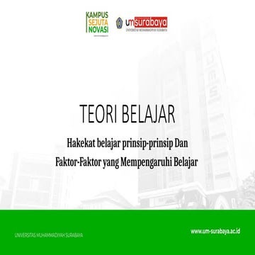 Hakekat dan Prinsip serta faktor yang mempengaruhi Belajar | PPTX