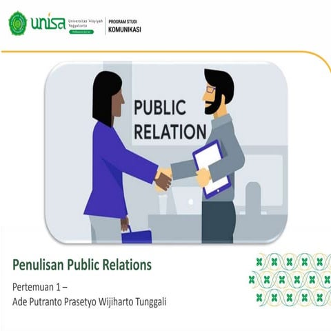 Pertemuan 2 penulisan public relations | PPT