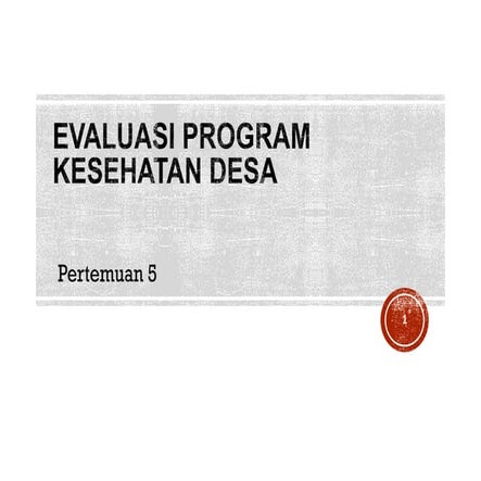 Evaluasi dalam Promosi Kesehatan | PDF
