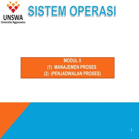 Pertemuan ke 5 mata kuliahSistem Operasi | PPTX