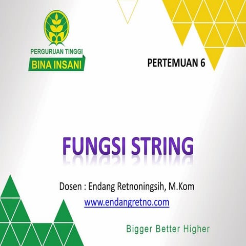 Pertemuan 6 Fungsi String | PDF