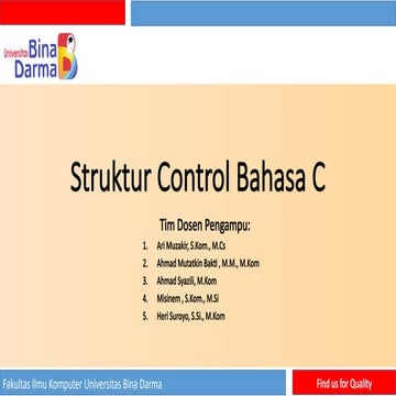 Pertemuan 7 - Struktur Control Bahasa C.pptx