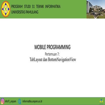 mobile programming pertemuan 7 semester 6 | PPT