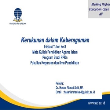 Pertemuan 8 kerukunan dalam keberagaman inisiasi 8 | PPT