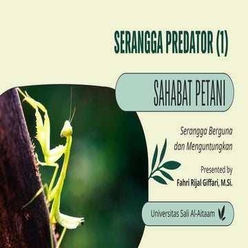 Pertemuan 9 Serangga Predator yang berguna | PDF