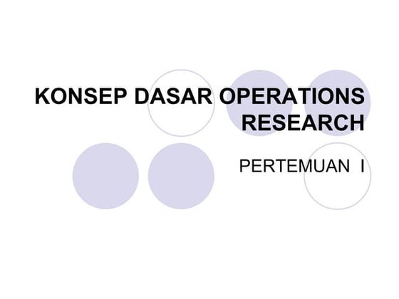 Riset Operasi - 2 Pengantar Riset Operasi | PDF