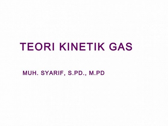 TEORI KINETIK GAS | PDF