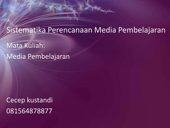 Analisis kebutuhan media pembelajaran 1 | PPT