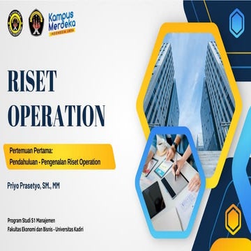 Pertemuan Pertama - Pendahuluan operation riset | PPTX