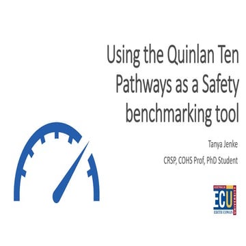 Tanya Jenke- Using the Quinlan Ten Pathways as a Safety benchmarking ...