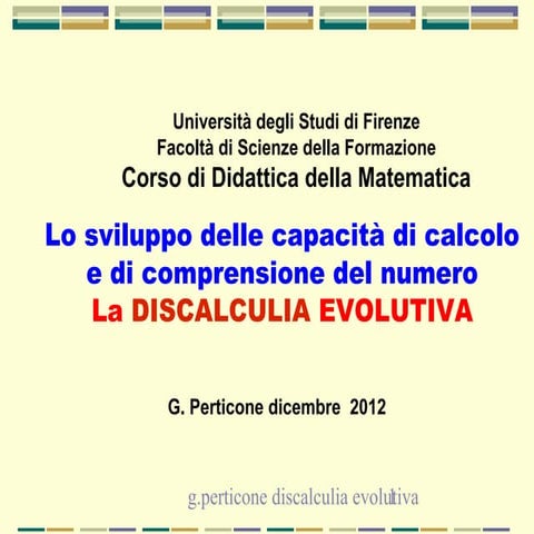 Perticone discalculia 2012_13 | PDF