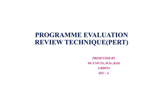 Programme evaluation review technique | PDF