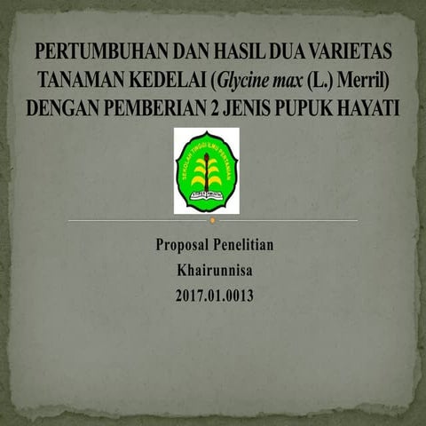 PERTUMBUHAN DAN HASIL TANAMAN KEDELAI (Glycine max.pptx