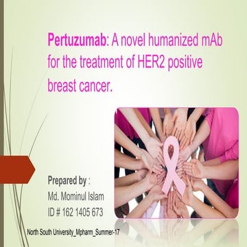 Pertuzumab: A novel humanized mAb for the treatment of HER2 positive breast cancer. | PPTX