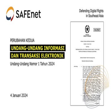 Perubahan Kedua UU ITE UU 1 2024 | PDF