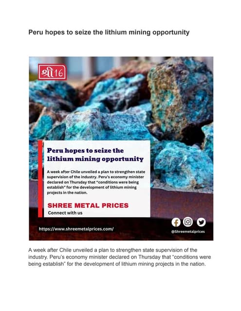 Lithium: An Increasingly Precious Metal? | PDF