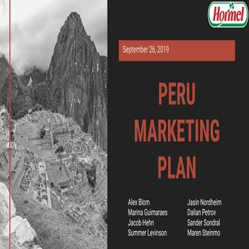 Peru Marketing Plan | PDF