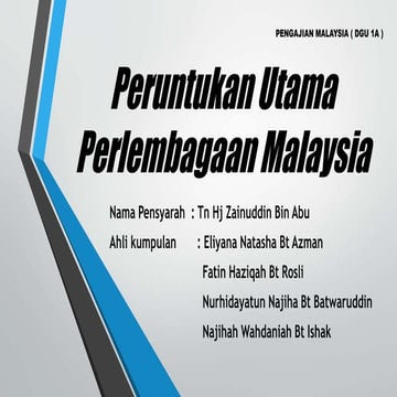 PERUNTUKAN UTAMA PERLEMBAGAAN MALAYSIA | PPTX