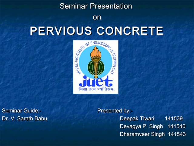 Pervious concrete | PPTX